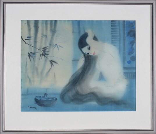 BATIK PRINT, figure motif, Vietnam, end of the 20th century, signed in ...