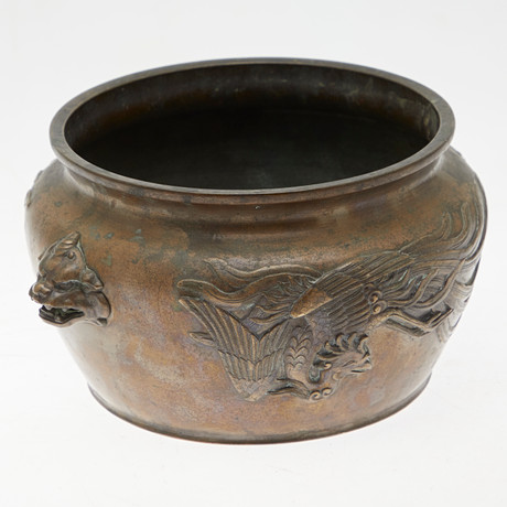 Incense burner / vessel with phoenix, bronze, Qing period, Asia, China ...