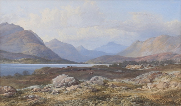 JAMES FERRIER (1840-1900). Landskap, Sydafrika. Akvarell, signerad och ...