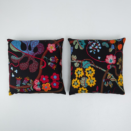 KUDDAR, ett par, linne, framsida med mönster "Barranquilla", design ...