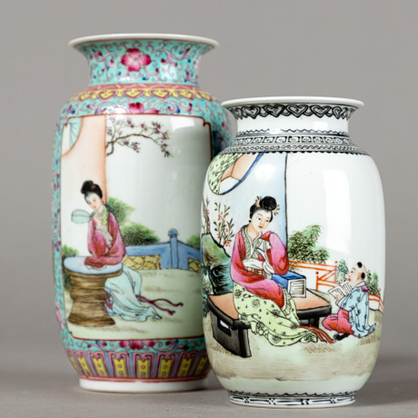 Two vases, Qianlong mark, 20th century. Asiatica - Auctionet