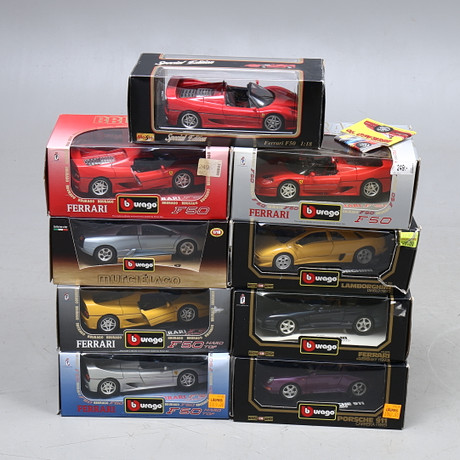 BURAGO, mostly, 9 cars, original boxes. Toys - Toys - Auctionet
