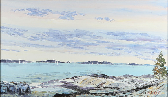 LENNART BÖRJE. Kustlandskap, olja på duk, signerad. Konst - Måleri ...