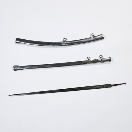 BLADE and SHEADS, 3 dlr, blade m/1893, one sheath for m/1854-64, the ...