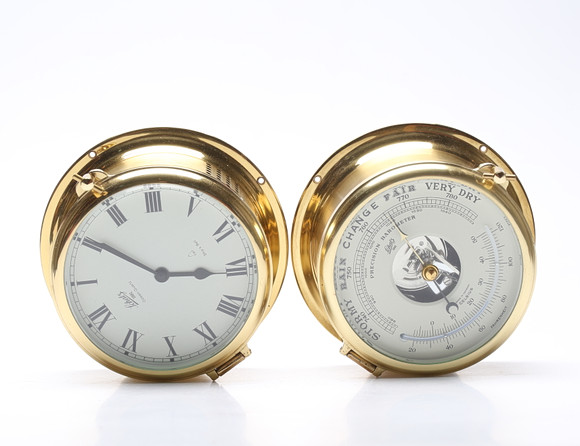 BAROMETER OG SKIBSUR, messing, Schatz, Tyskland. Øvrigt - Teknik og nautisk udstyr - Auctionet