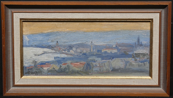 GUSTAF FOGELBERG. View of Jönköping. Oil on Board, signed and dated 53 ...