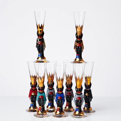 GUNNAR CYRÉN. SNAP GLASS, 9 pcs. from the series "Nobel" also known as ...