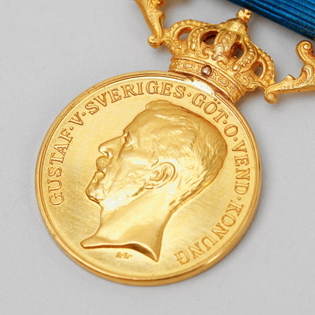 FÖRTJÄNSTMEDALJ, guld, För nit och redlighet i rikets tjänst, vikt ...