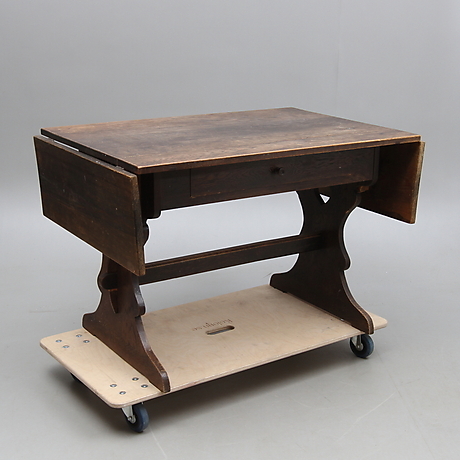 FOLDING TABLE with drawer, around the turn of the century 1900 ...