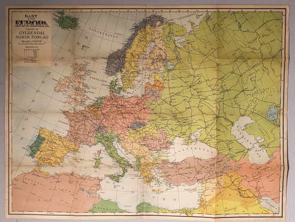 PHYSICAL MAP OF EUROPE.GYLDENDAL NORSK FORLAG. Books, Maps ...