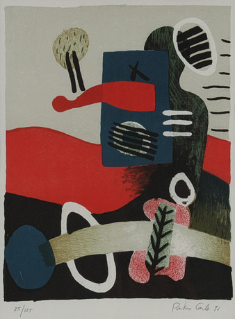 PONTUS CARLE. Komposition, färglitografi. Konst - Grafik - Auctionet