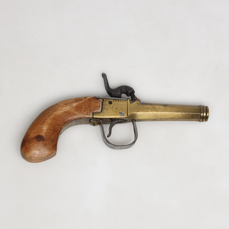POCKET PISTOL, percussion lock, Sweden, ca 1860, caliber 8 mm, marked ...