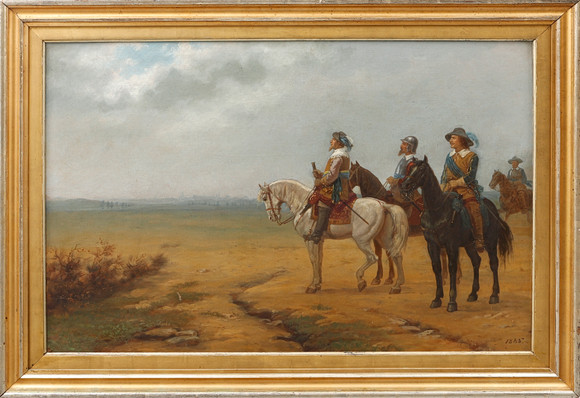 OIDENTIFERAD KONSTNÄR. Gustav II Adolf, olja på duk, otydligt signerad ...