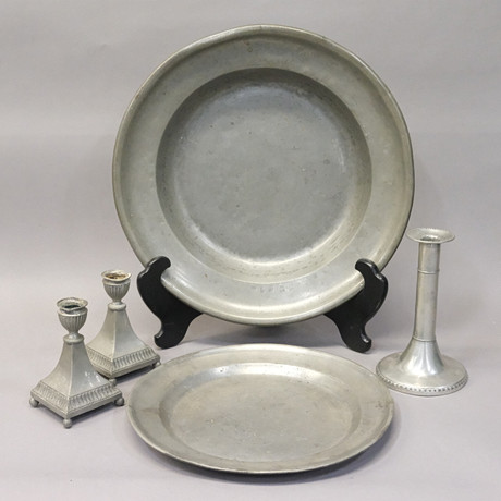 PEWTER OBJECTS, 17/19TH CENTURY, 5 PARTS. Silver & Metals - Pewter ...