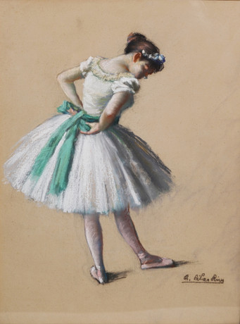 RAMON RIBAS RIUS. BALLET DANCER, PASTEL ON PAPER. Art - Drawings - Auctionet