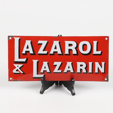 SKYLT, Lazarol & Lazarin, emaljerad plåt. Silver & Metall - Övriga ...