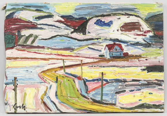 GERHARD LUNDBERG (1905-1980). Landscape, oil on canvas, signed. Art ...