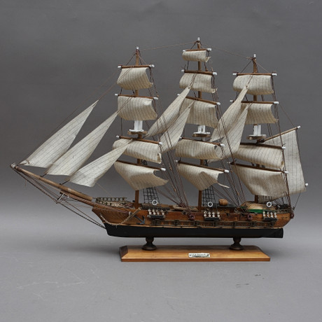 MODEL SHIP, wood, "Fragata Siglo XVIII", second half of the 20th ...