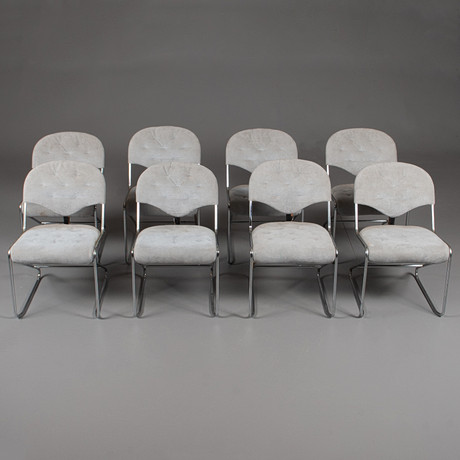 SAM LARSSON. Chairs, 8 pcs., model Sam, frame in chrome-plated steel ...