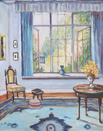 LAGE CARLSSON. Oil on canvas, interior, signed. Art - Paintings - Auctionet