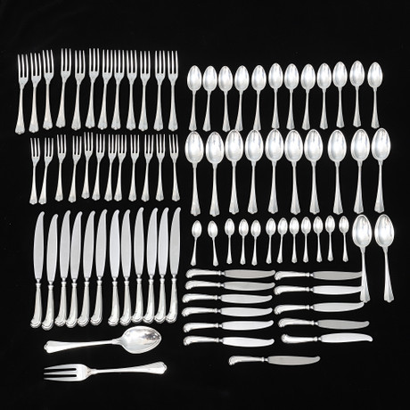 A MODERN ITALIAN 800 MARK SILVER CANTEEN, FOR TWELVE PERSONS, CORICAMA ...