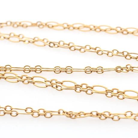 CHAIN, 18K gold, for pocket watch, 1900s, weight 17.37 grams. Jewellery ...