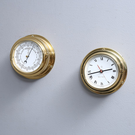 CLOCK & BAROMETER. Pilot, brass, Germany. Collectables - Technica ...