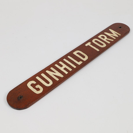 BOAT SIGN, "Gunhild Torm", wood, 20th century. Collectables - Technica ...