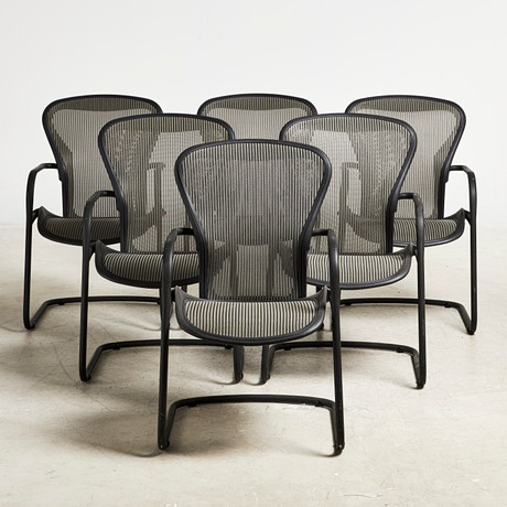 BILL STUMPF & DON CHADWICK. "Aeron Guest", stolar, 6 st, Herman Miller ...
