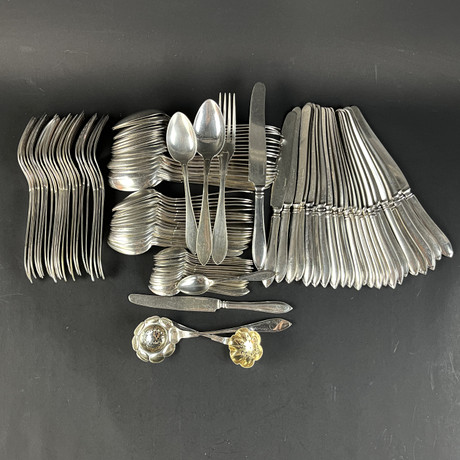 CUTLERY, 95 pieces, "Svensk Spets", nickel silver. Silver & Metals ...