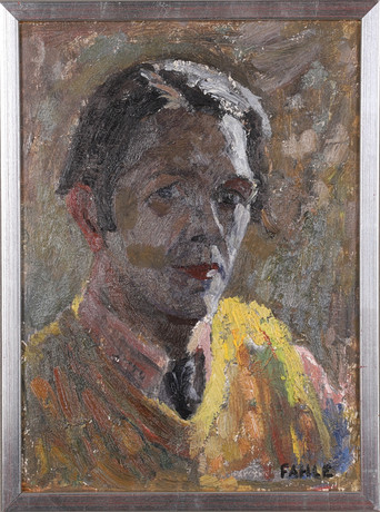 GUSTAF ADOLF FAHLE. "Self-portrait", oil on Board, signed and dated ...