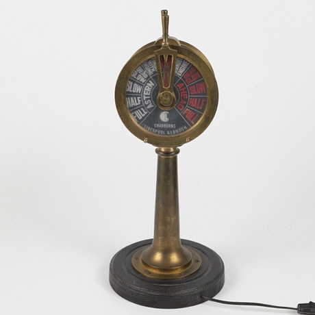 MACHINE TELEGRAPH with lighting, brass/glass, Chadburns, Liverpool ...