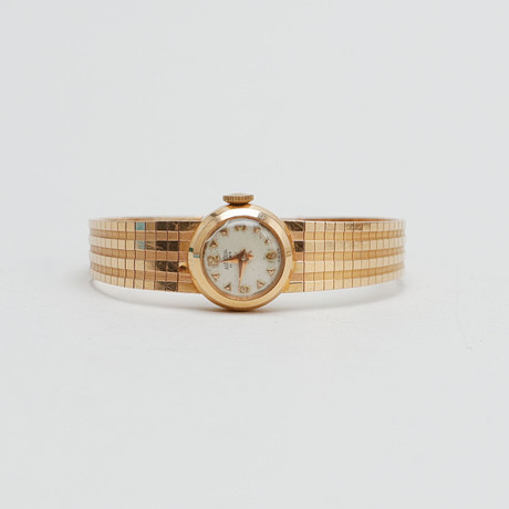 WRIST WATCH, Astrolux, 18k gold in case and integrated link, manual ...