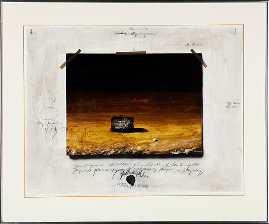 JÖRGEN WARING (DANMARK, FÖDD 1938). Blandteknik på papper, Signerad och ...