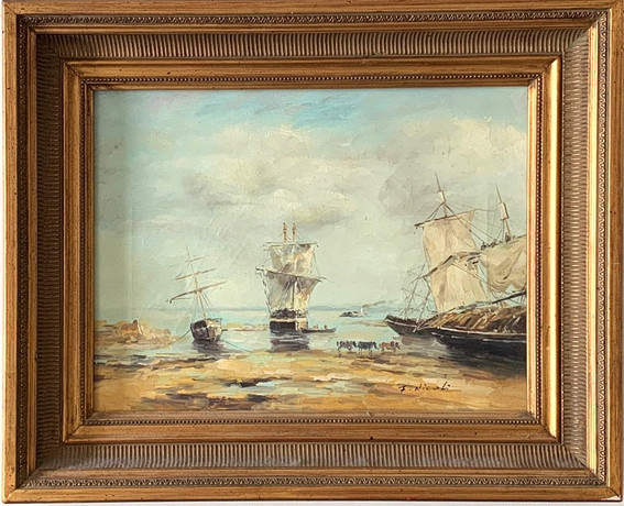 F. NICOLI. SAILING SHIPS OIL ON CANVAS. Art - Paintings - Auctionet