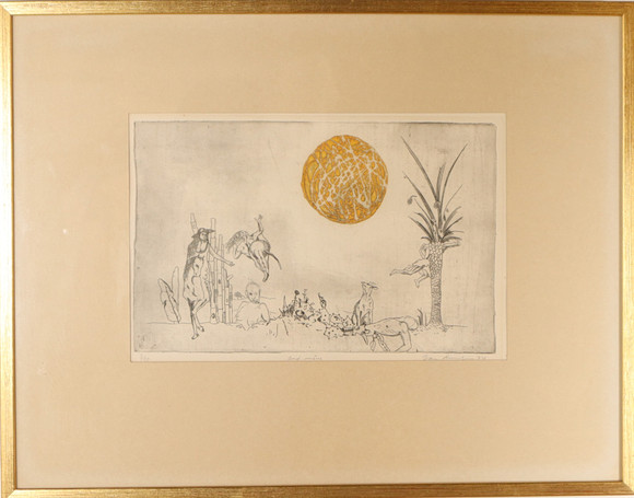 JAN LUNDGREN. LITHOGRAPHY, "evil moon" signed and numbered. Art ...