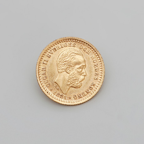 GOLD COIN, 5 kroner, Oscar II, 1881. Coins, Medals & Stamps - Coins ...
