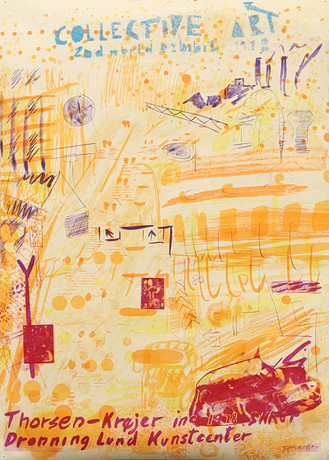TOM KRØJER. Exhibition poster, offset print, Collective Art, Dronning ...