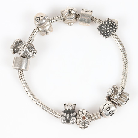ARMBAND, ormlänk med berlocker, sterlingsilver, Pandora. Smycken ...