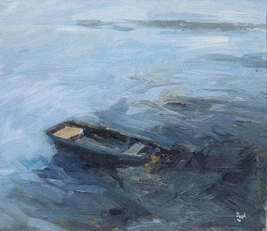 JAN WIBERG. Eka i vatten. Olja på duk, monogramsignerad. Konst - Måleri ...