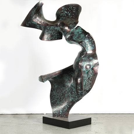 PETER MANDL. "Eurybia", skulptur, grönpatinerad brons, signerad. Konst ...