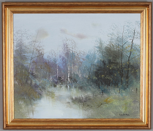 LARS ERIKSSON. Landskap med bäck, olja på duk, signerad. Konst - Måleri ...