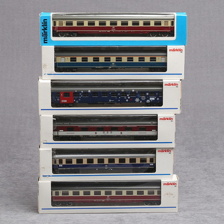 MÄRKLIN 6 bogie wagons, DSB, DB and DSG, original boxes. Toys - Toys ...