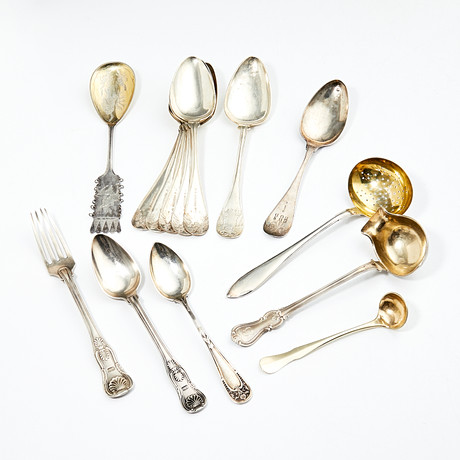 BESTICK, silver, 14 dlr, olika modeller, bl.a. 6 matskedar i modell ...