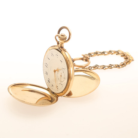 POCKET WATCH, savonette, 14k gold, Patria. Clocks & Watches - Pocket ...