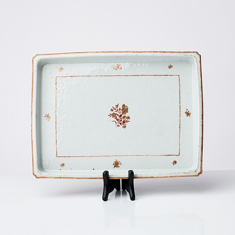 PLATE, China, company porcelain, 18th century, rectangular shape with ...