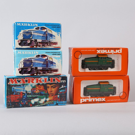 MÄRKLIN PRIMEX 5 små lok, 3044, 3078, 3080 och 2x3189 ...