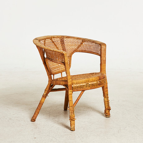 KORGSTOL, 1900-talets andra hälft, flätad rotting. Möbler - Fåtöljer ...