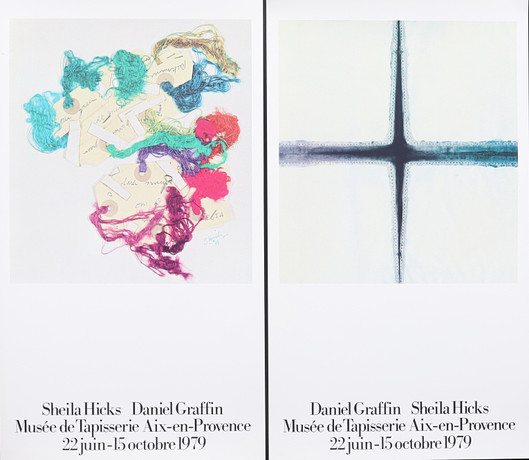 EXHIBITION POSTERS, 2 offset prints, Sheila Hicks / Daniel Graffin ...