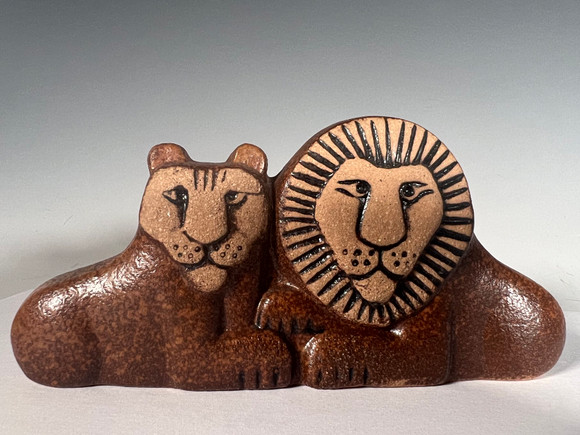 LISA LARSON. for Gustavsberg, Pair of Glazed Stoneware Lions, 1970s ...